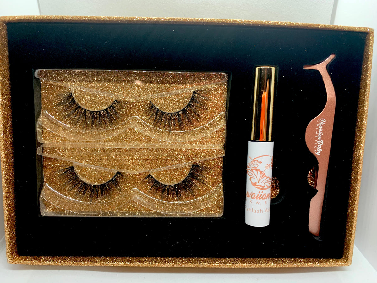 HawaiianBaby 3D Adhesive Eyelashes Kit – Hawaiianbaby Cosmetics
